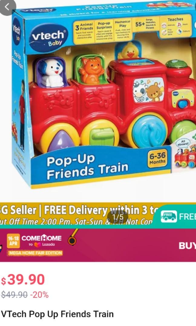Vtech pop up friends train, Babies & Kids, Toys & Walkers on Carousell