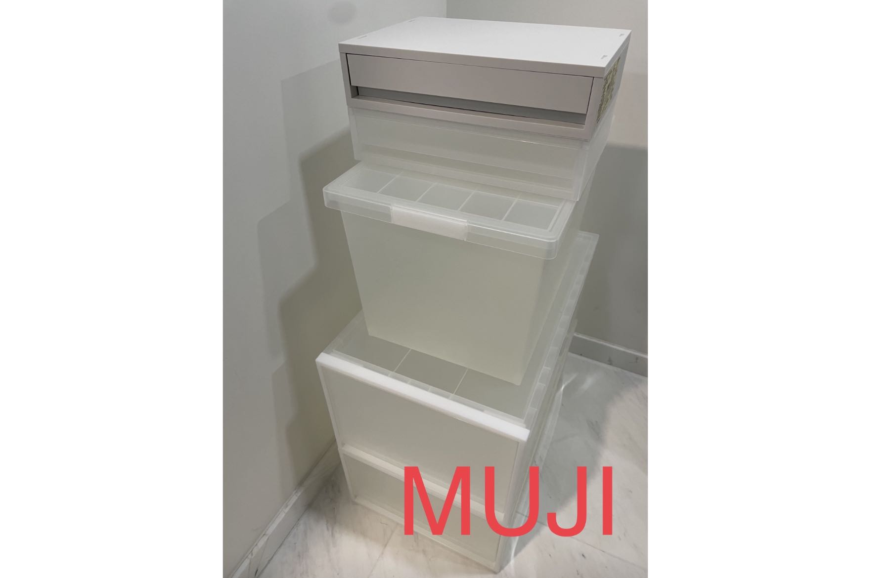 All 11 items; one price - MUJI drawers shelves cabinet + MUJI Boxes ...