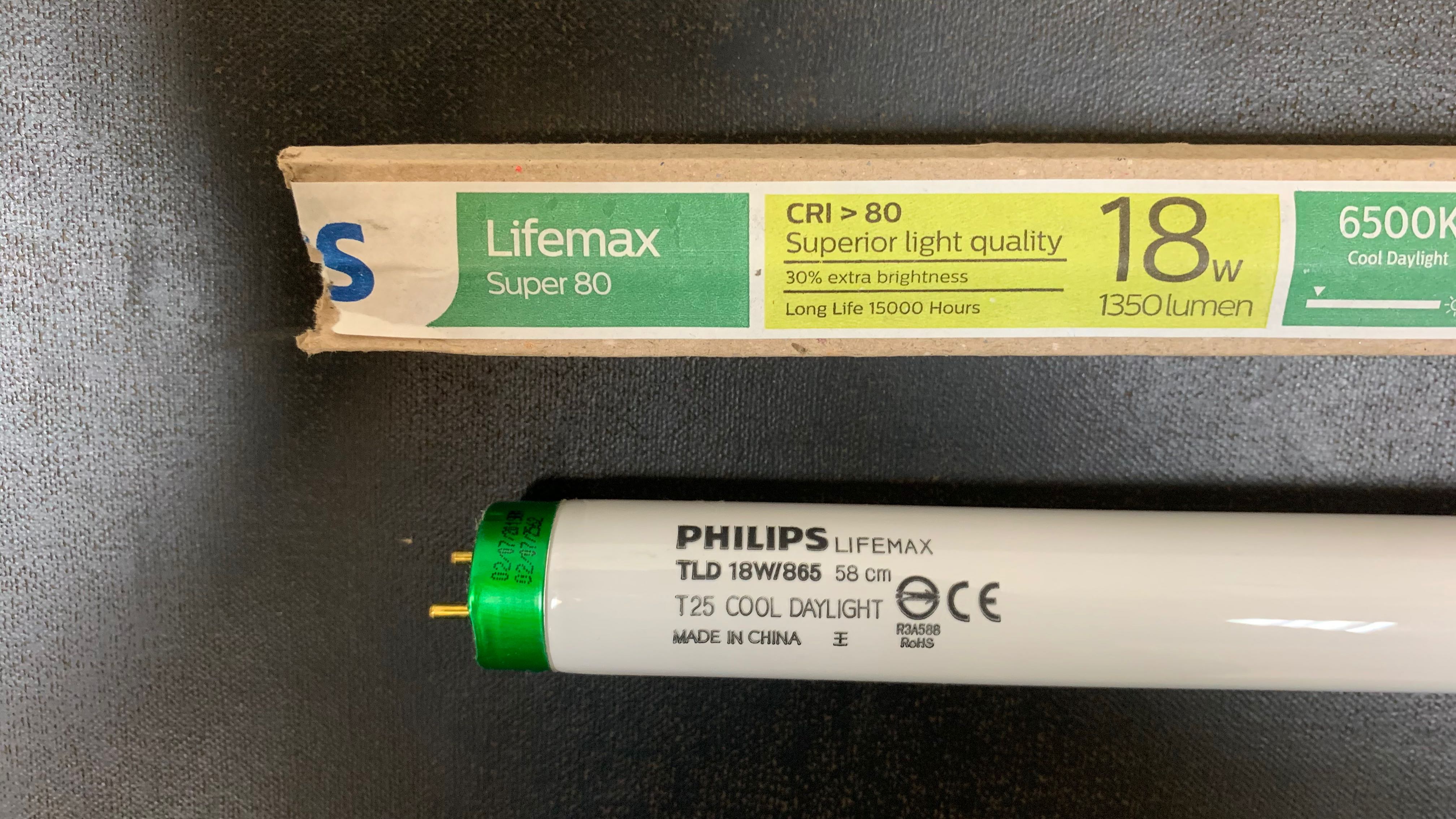 [僅面交] 飛利浦 PHILIPS 燈管 Lifemax Super 80 TL-D 18W/865 晝光色 6500K, 電視及其他電器 ...