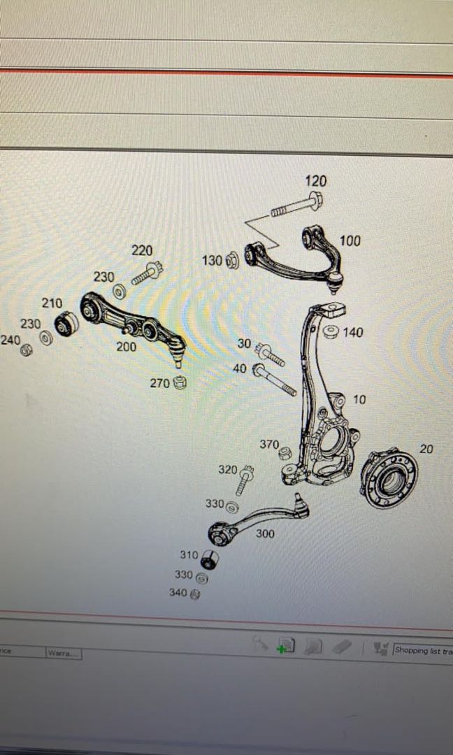 ALL MERCEDES FRONT SUSPENSION ASSEMBLY**Lower Track Control Arm/ Lower ...