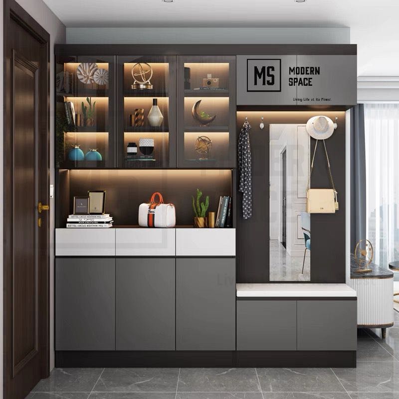 AUSTY Modern Entryway Display Cabinet Bench / SDR512, Furniture & Home ...
