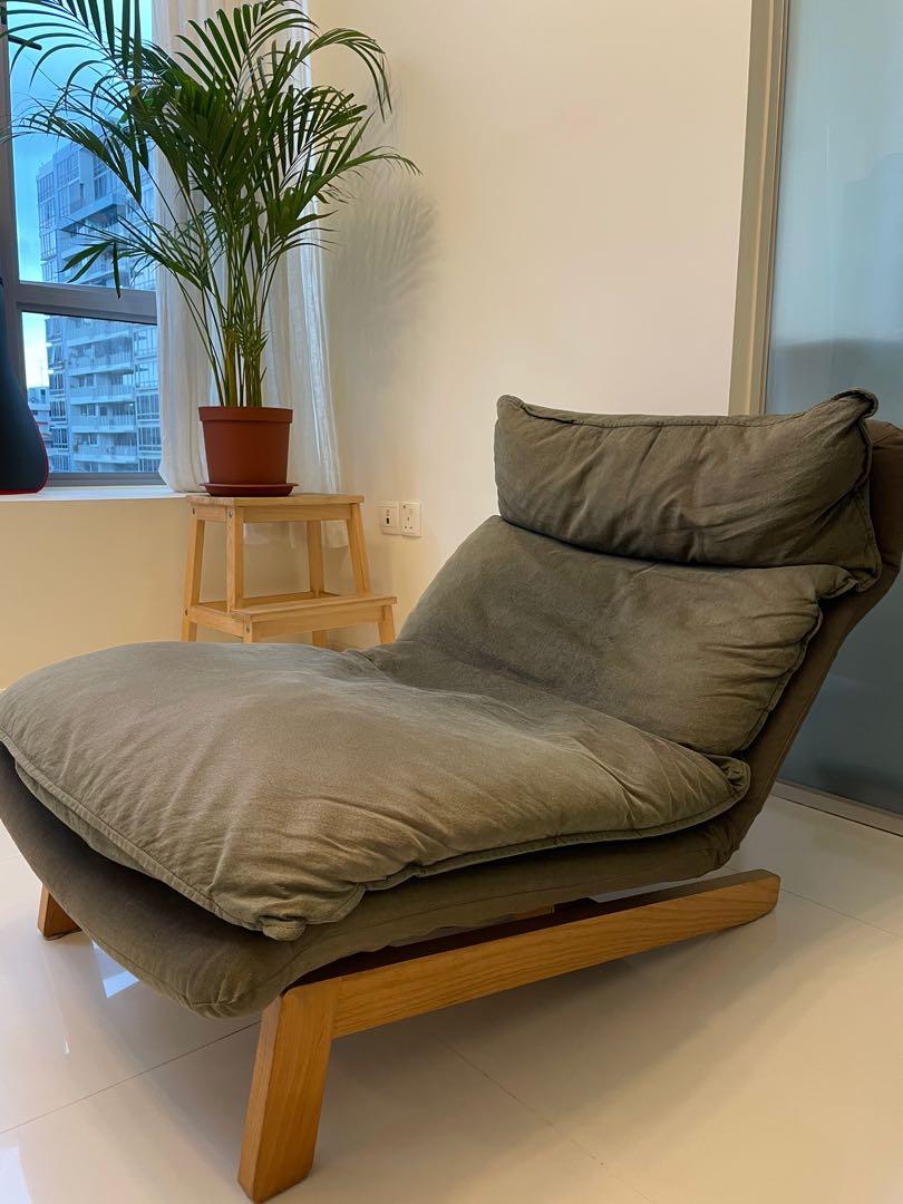 Authentic Muji single recliner, Furniture & Home Living, Furniture ...