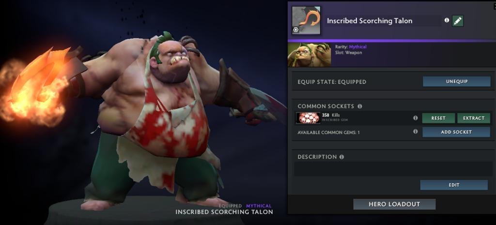 Dota 2 - Mythical Pudge Scorching Talon, Video Gaming, Gaming ...