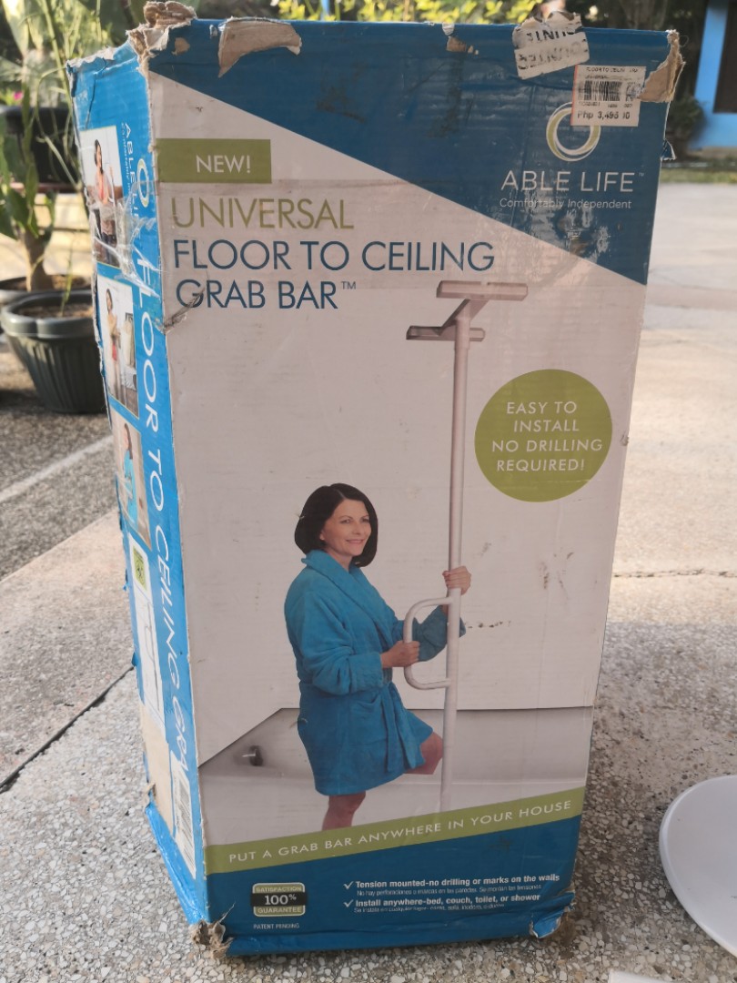 Floor to ceiling grab bar heavy duty, Health & Nutrition, Assistive ...