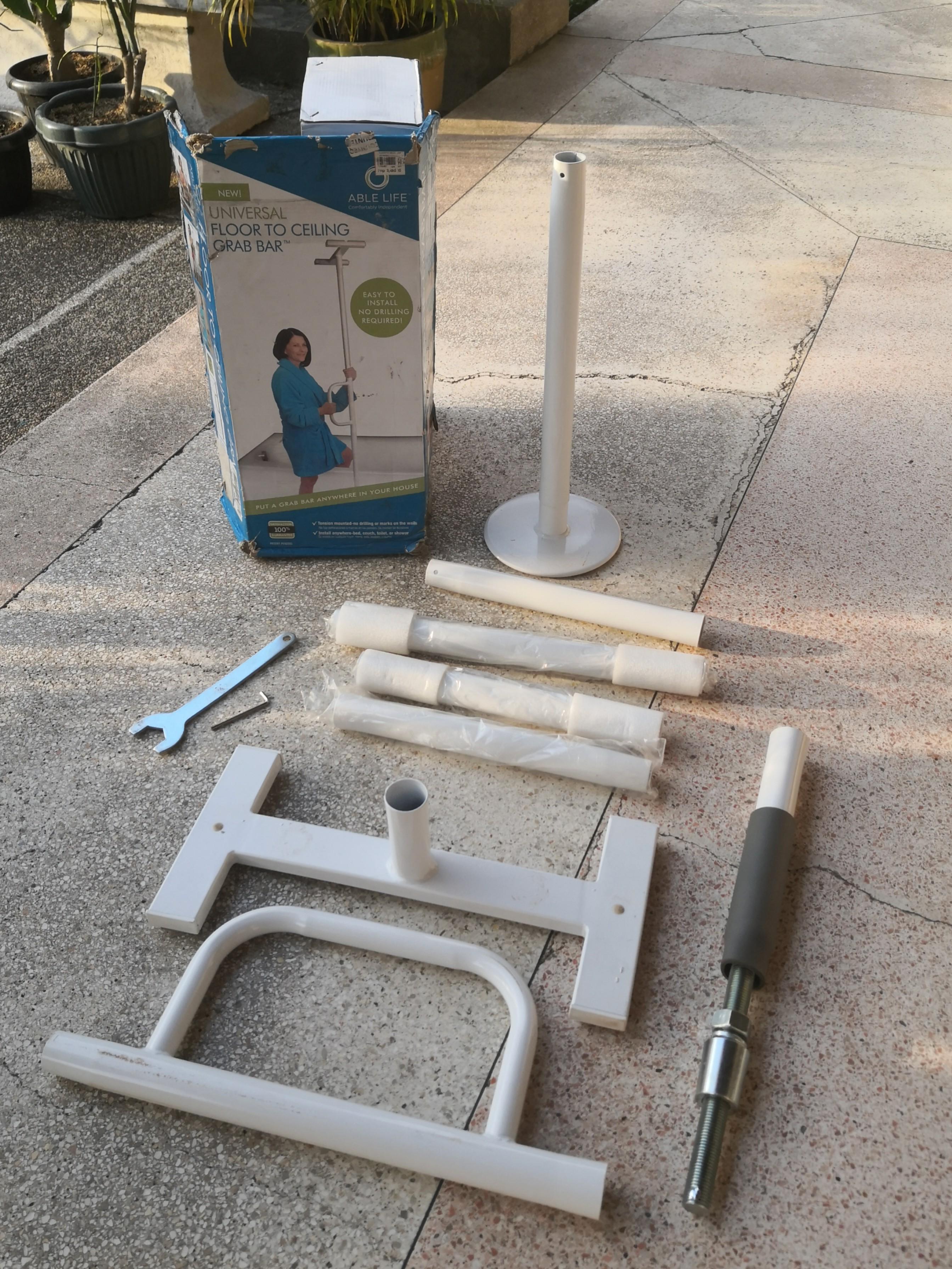 Floor to ceiling grab bar heavy duty, Health & Nutrition, Assistive ...