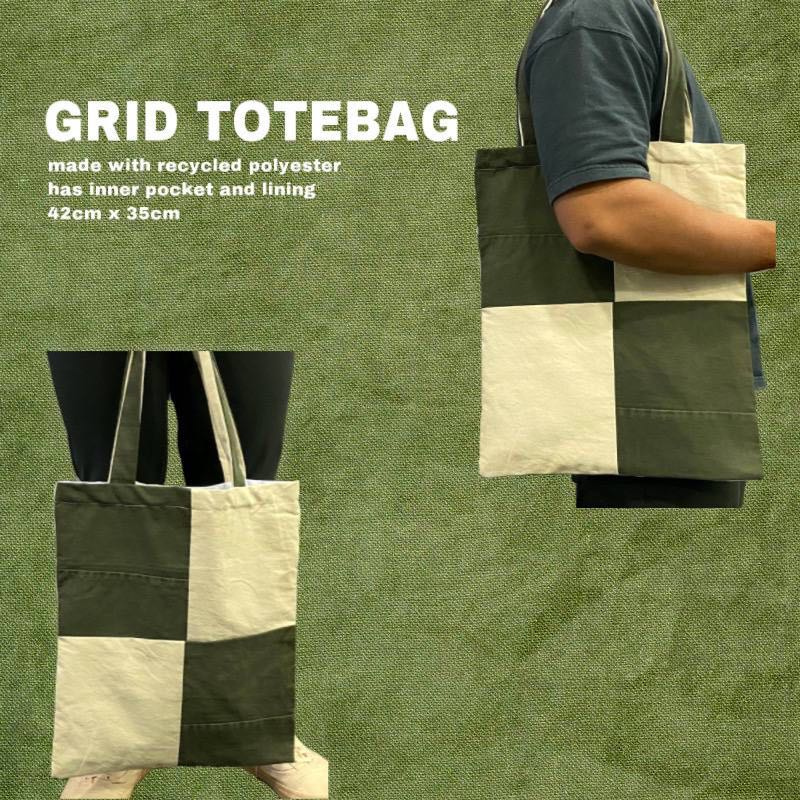 Grid Tote Bag, Women's Fashion, Bags & Wallets, Tote Bags on Carousell