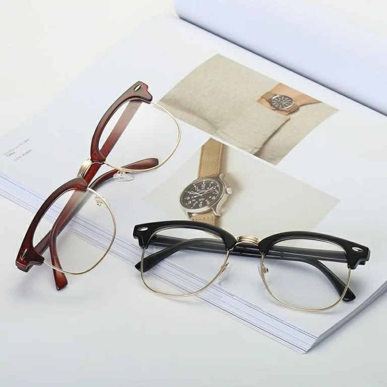 Half Frame Basic Glasses Spectacle, Women's Fashion, Watches ...