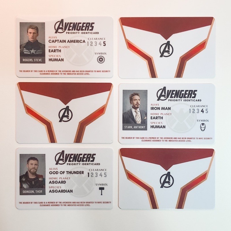 Marvel Avengers ID card, Hobbies & Toys, Toys & Games on Carousell