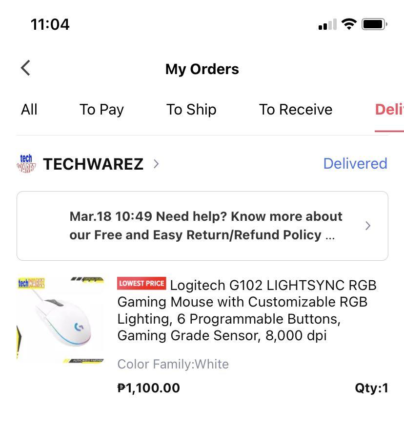 Original Logitech G102 Lightsync (with box and receipt), Computers ...