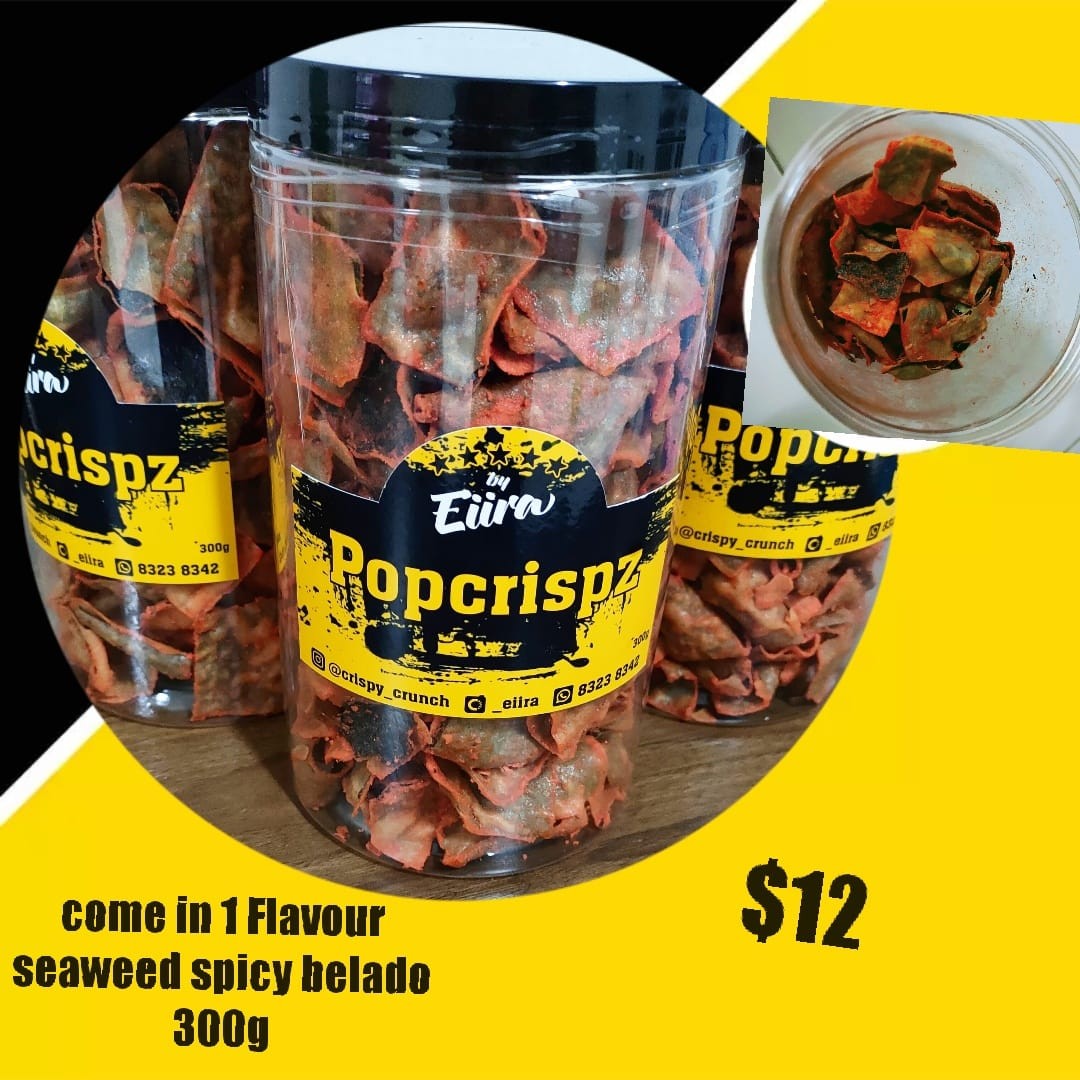 Popcrispz seaweed spicy belado, Food & Drinks, Packaged Snacks on Carousell