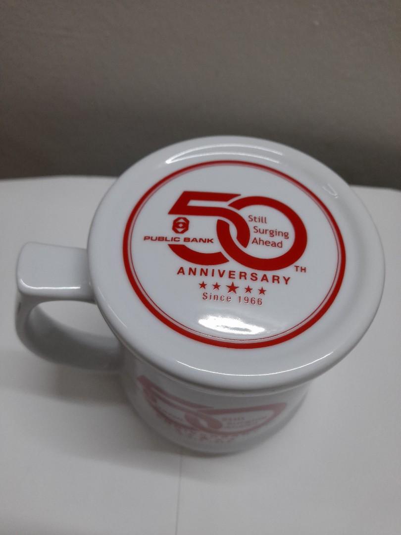 Public Bank 50th Anniversary Mug with Lid, Furniture & Home Living ...