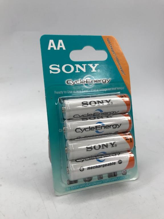 SONY AA (4-PCS/1-PAD) Double A Rechargeable Battery, Cycle Energy, Ni ...