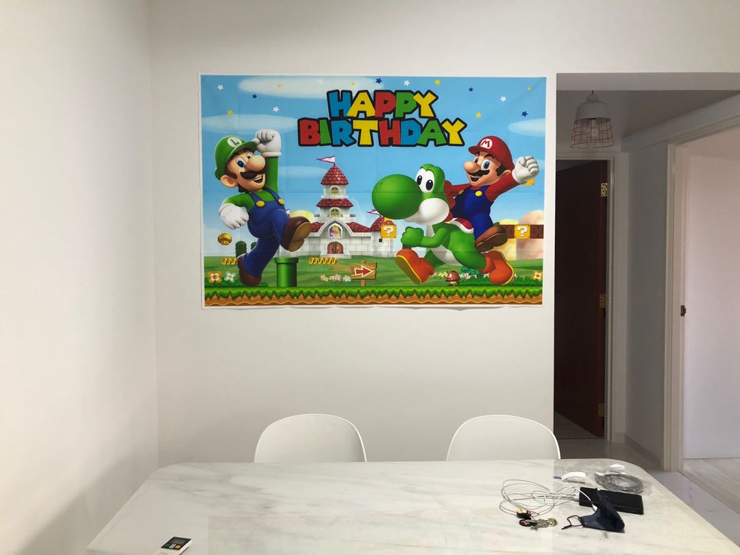 Super Mario backdrop, Hobbies & Toys, Stationery & Craft, Occasions ...