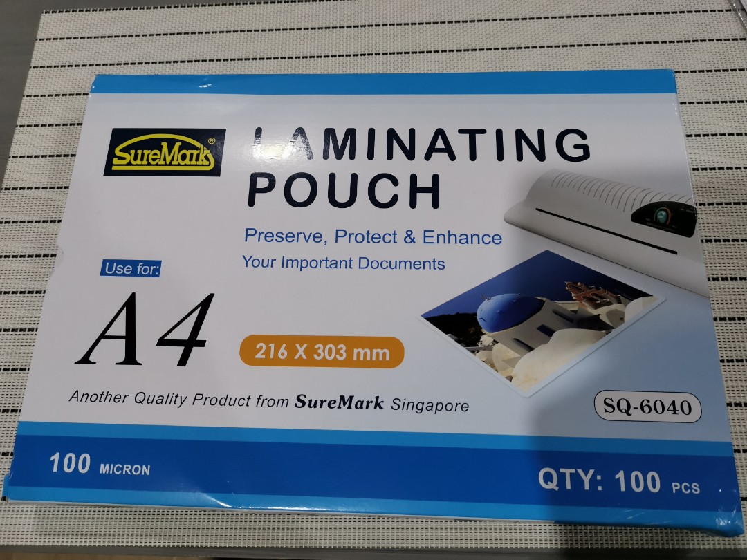 Suremark laminating pouch A4, Everything Else on Carousell