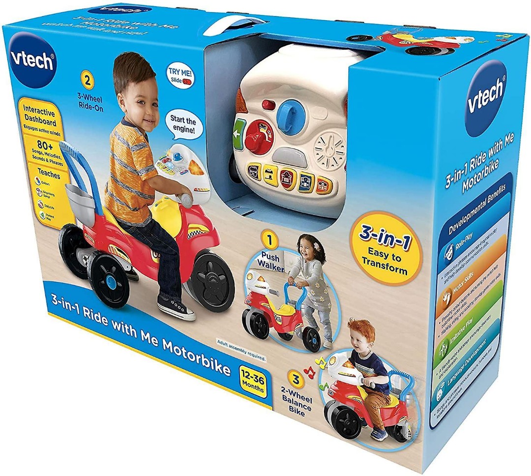 Vtech 3 in 1 motorbike, Babies & Kids, Infant Playtime on Carousell