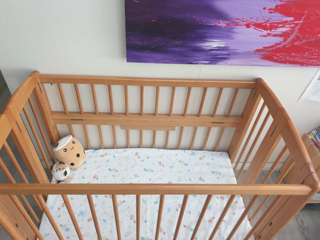 Wooden foldable baby cot/ play pen, Babies & Kids, Baby Nursery & Kids ...