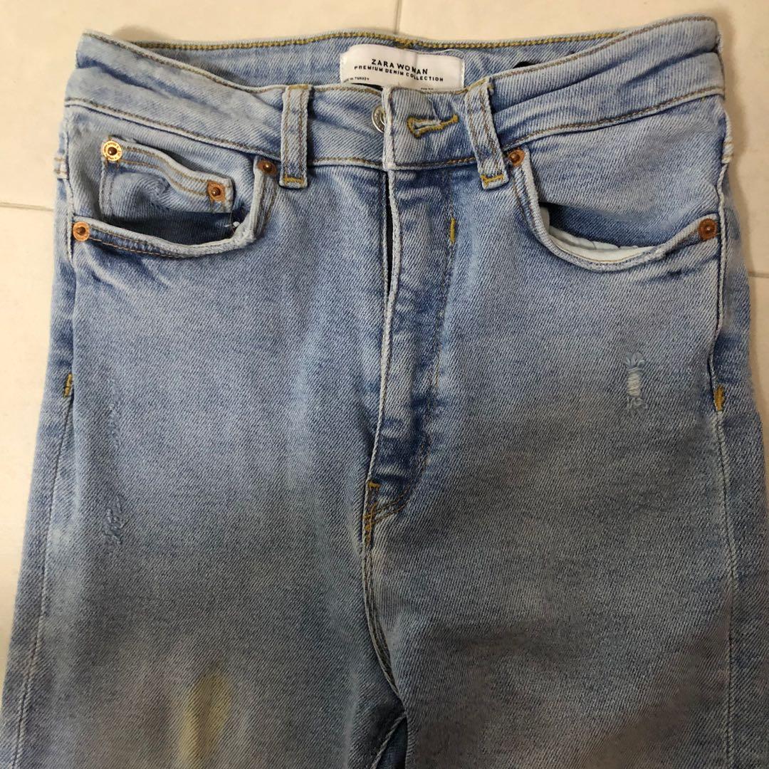 Zara Denim Ripped Jeans, Women's Fashion, Bottoms, Jeans & Leggings on ...