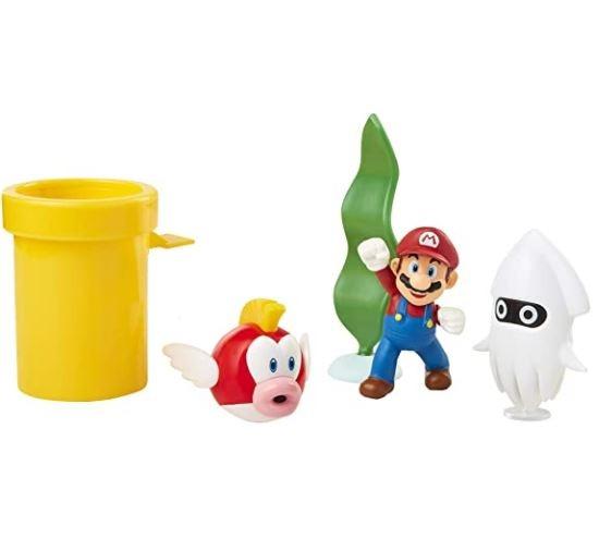 7 PC SET JAKKS Super Mario Underwater Diorama Set Mario Cheep-Cheep ...