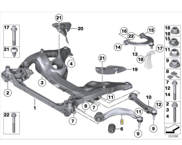 *ALL ORIGINAL BMW FRONT SUSPENSION ARMS*FRONT UPPER ARMS/LOWER STRUT ...