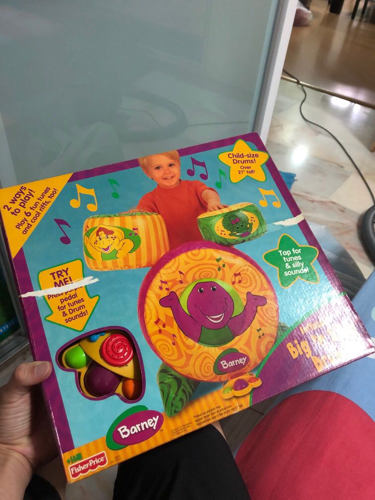 Barney inflatable drums set, Hobbies & Toys, Toys & Games on Carousell
