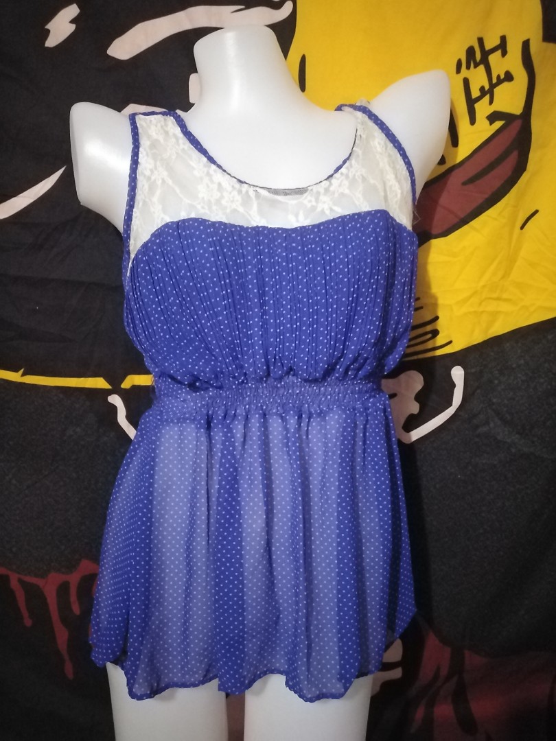 blue sitro blouse, Women's Fashion, Dresses & Sets, Dresses on Carousell