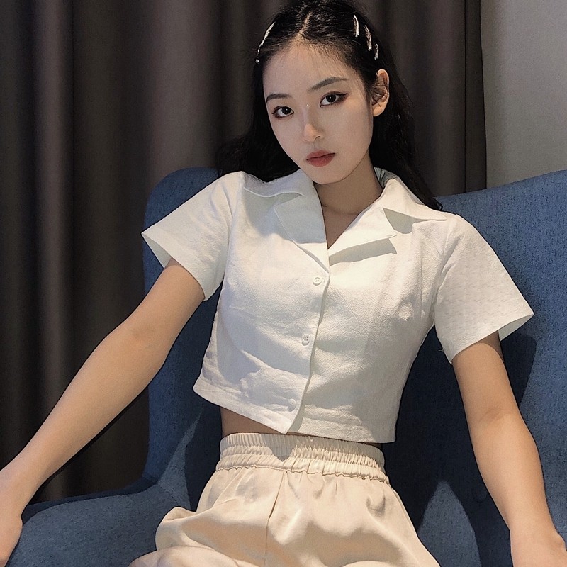 bnip white button top, Women's Fashion, Tops, Other Tops on Carousell