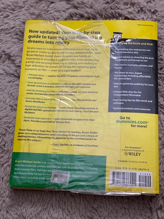 Book - Filmmaking for Dummies, Hobbies & Toys, Books & Magazines ...