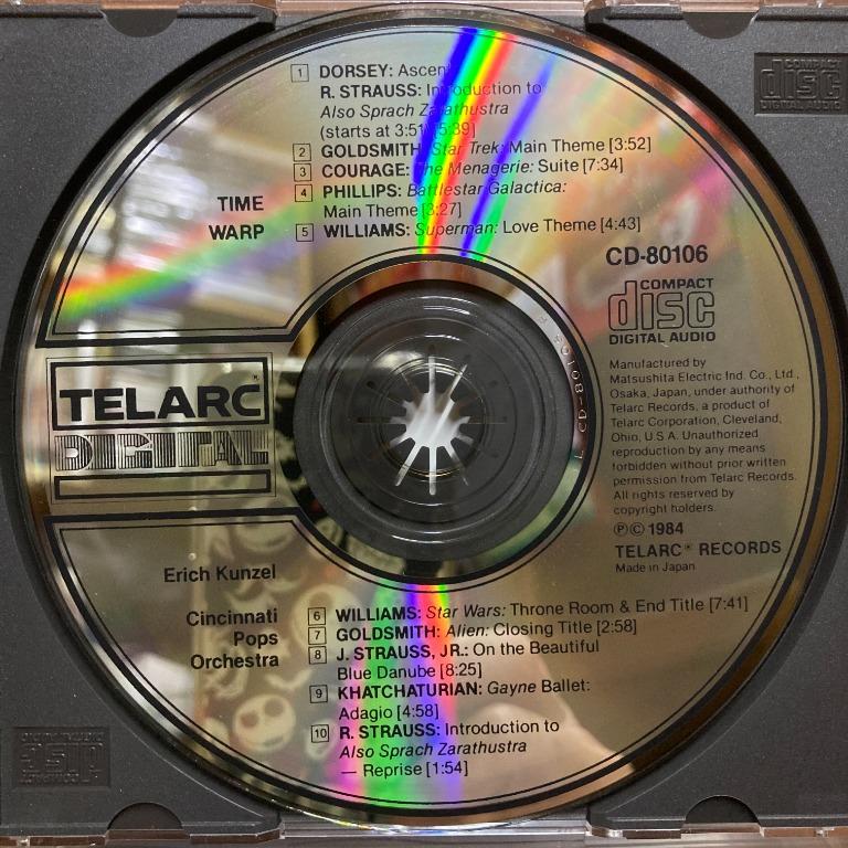 CD Telarc Erich Kunzel / Cincinnati Pops Orchestra – Time Warp (日本松下版) (US) (KY), 興趣及遊戲, 音樂、樂器 ...