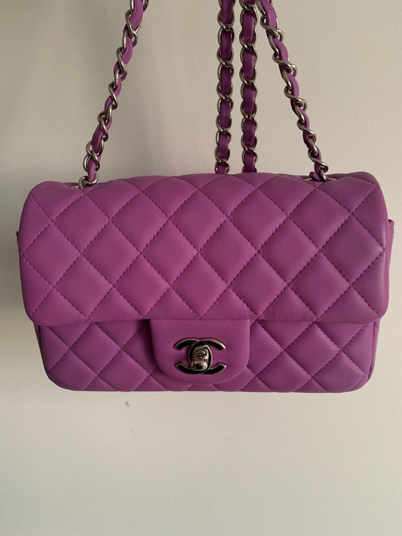 Chanel mini rectangular purple lambskin, Luxury, Bags & Wallets on ...