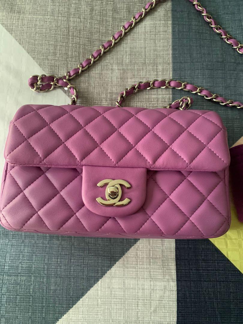Chanel mini rectangular purple lambskin, Luxury, Bags & Wallets on ...