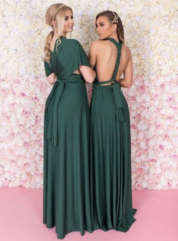 Emerald green infinity dress, Women's Fashion, Dresses & Sets, Evening ...