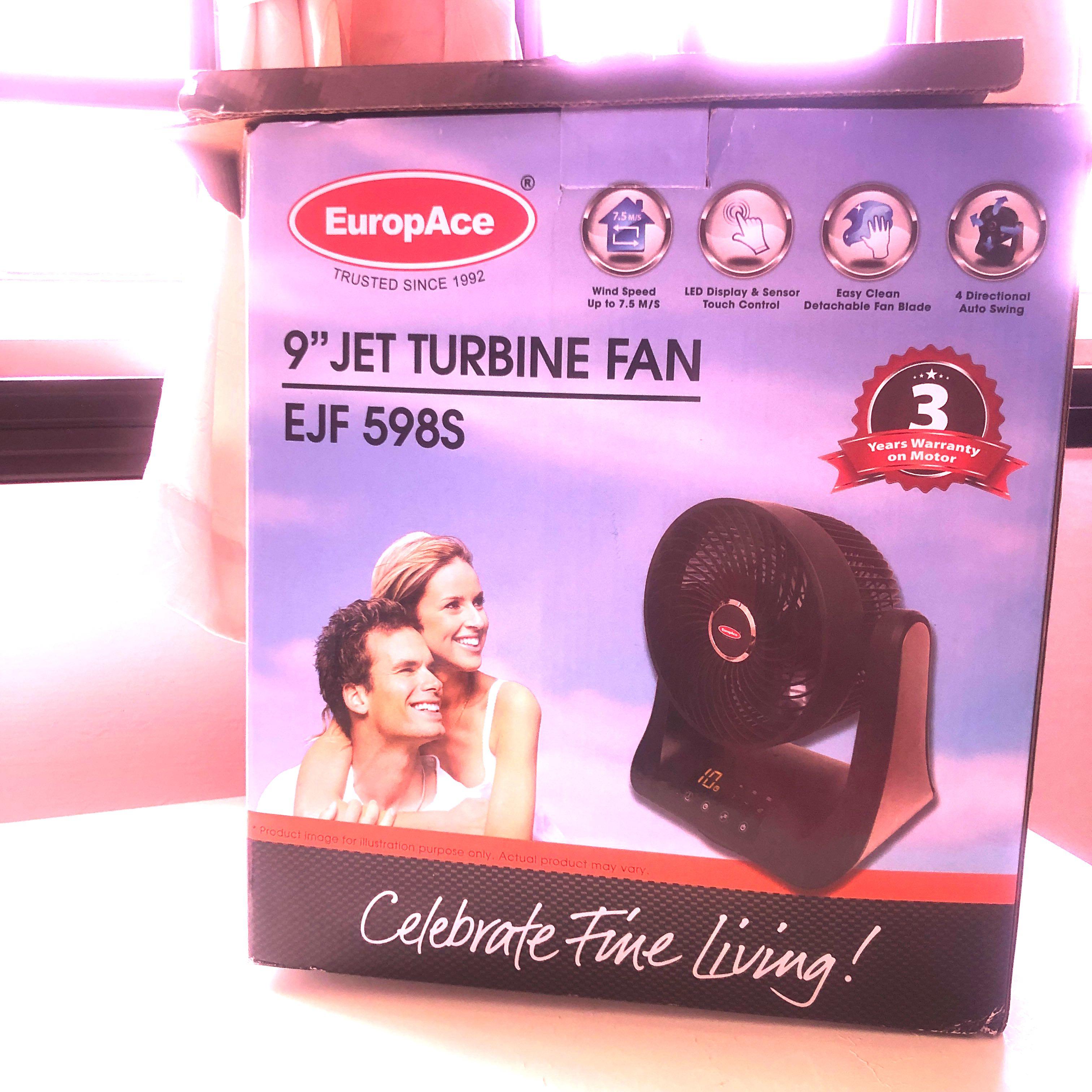 EuropAce 9” jet turbine fan, Furniture & Home Living, Lighting & Fans ...