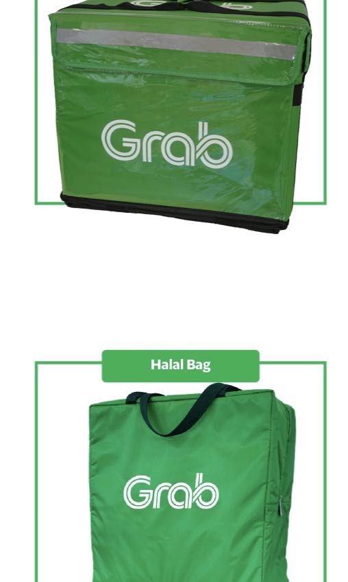 Grabfood original backpack + halal bag, Everything Else on Carousell