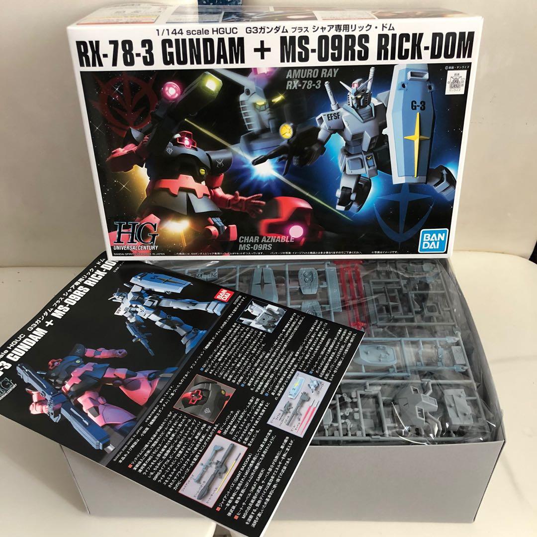 機動戰士高達HG GUNDAM 1/144 HGUC 0079 RX-78-3 G3 GUNDAM + MS-09RS RICK-DOM 元組高達 力奇大摩 紅彗星 高達模型玩具, 興趣及遊戲 ...