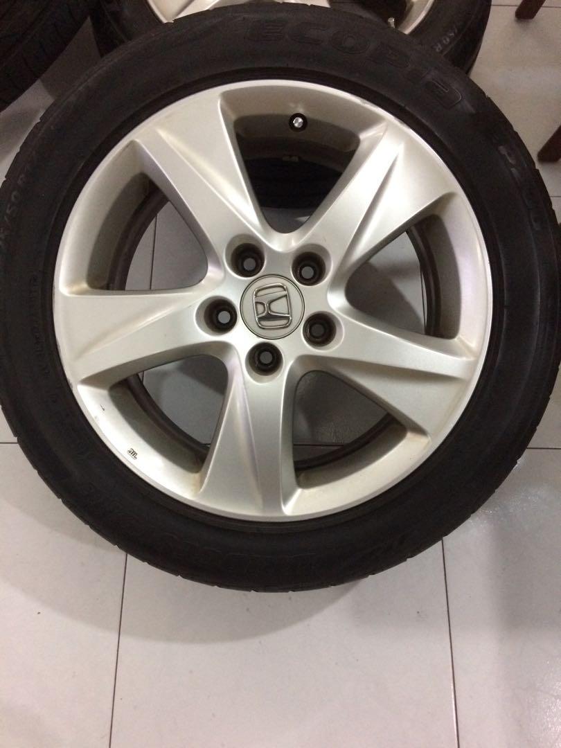 Honda rims and tyres (17"), Car Accessories, Tyres & Rims on Carousell