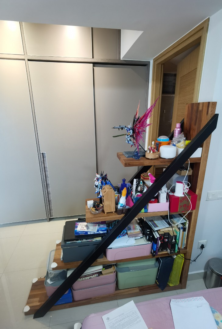 Industrial Design Timber Triangle Rack shelf, Furniture & Home Living ...