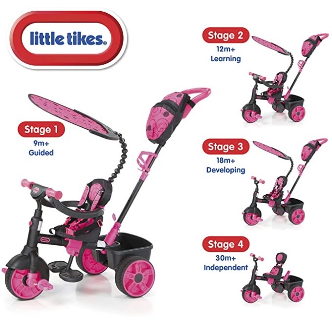 Little Tikes 4-in-1 Tricycle, Neon Pink, Deluxe Edition, Babies & Kids, Infant Playtime on Carousell
