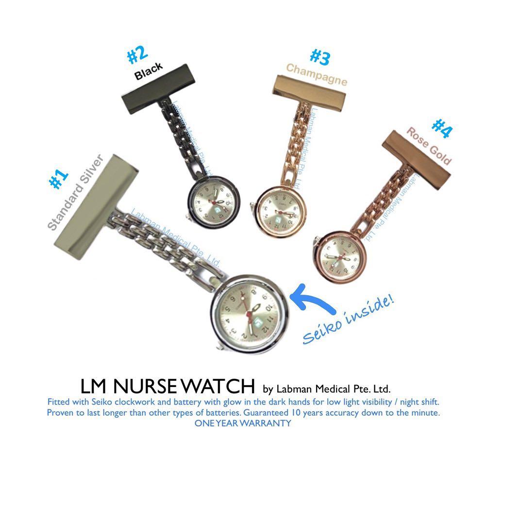 LM Nurse Watch Standard Metallic Series_ Seiko clockwork and battery ...