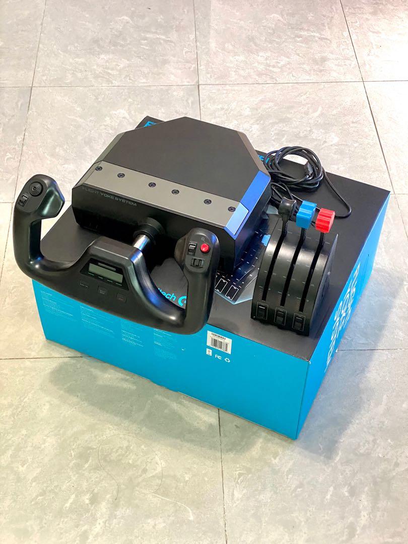 Logitech Flight Yoke System + Flight Rudder Pedals, 電腦＆科技, 商務用科技產品 ...