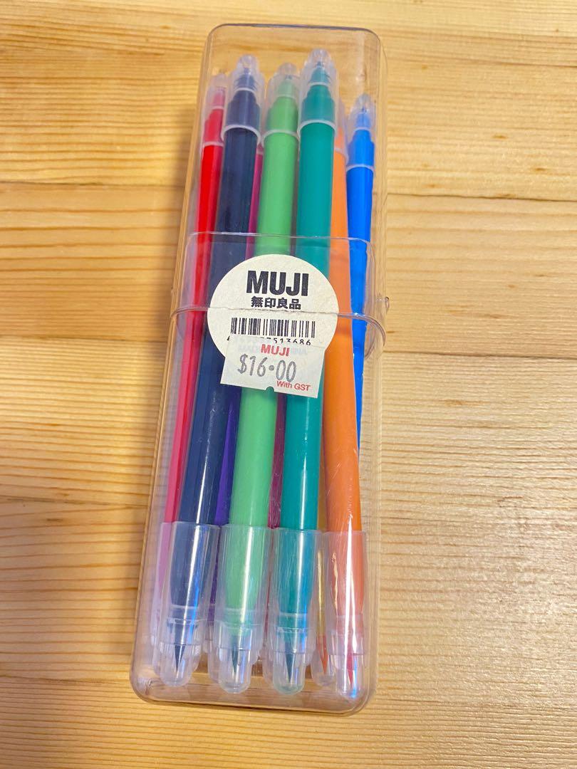 Muji 12 color pen set with case, Hobbies & Toys, Stationery & Craft ...