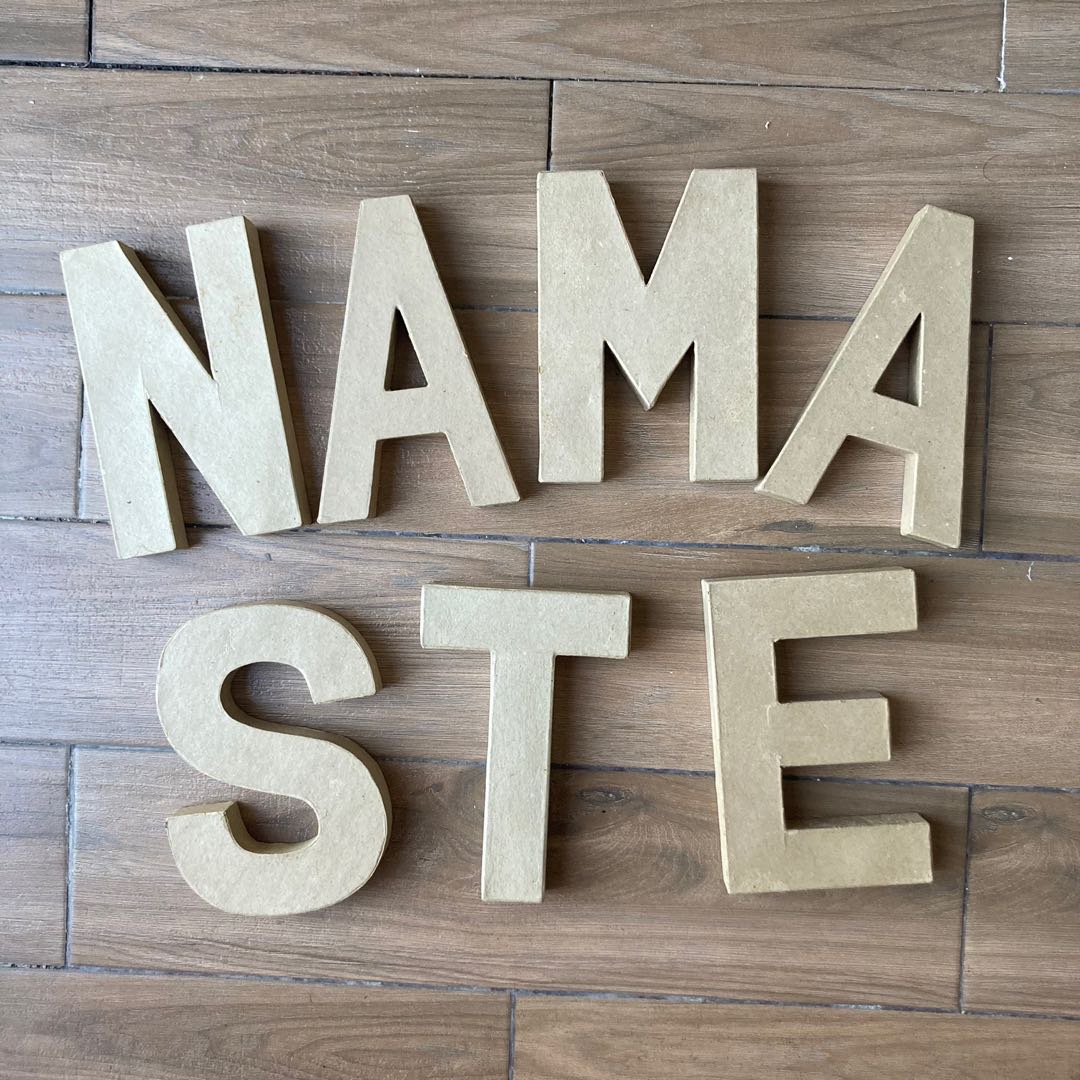 NAMASTE CARDBOARD KRAFT LETTERS STANDEE 8”, Hobbies & Toys, Stationary ...