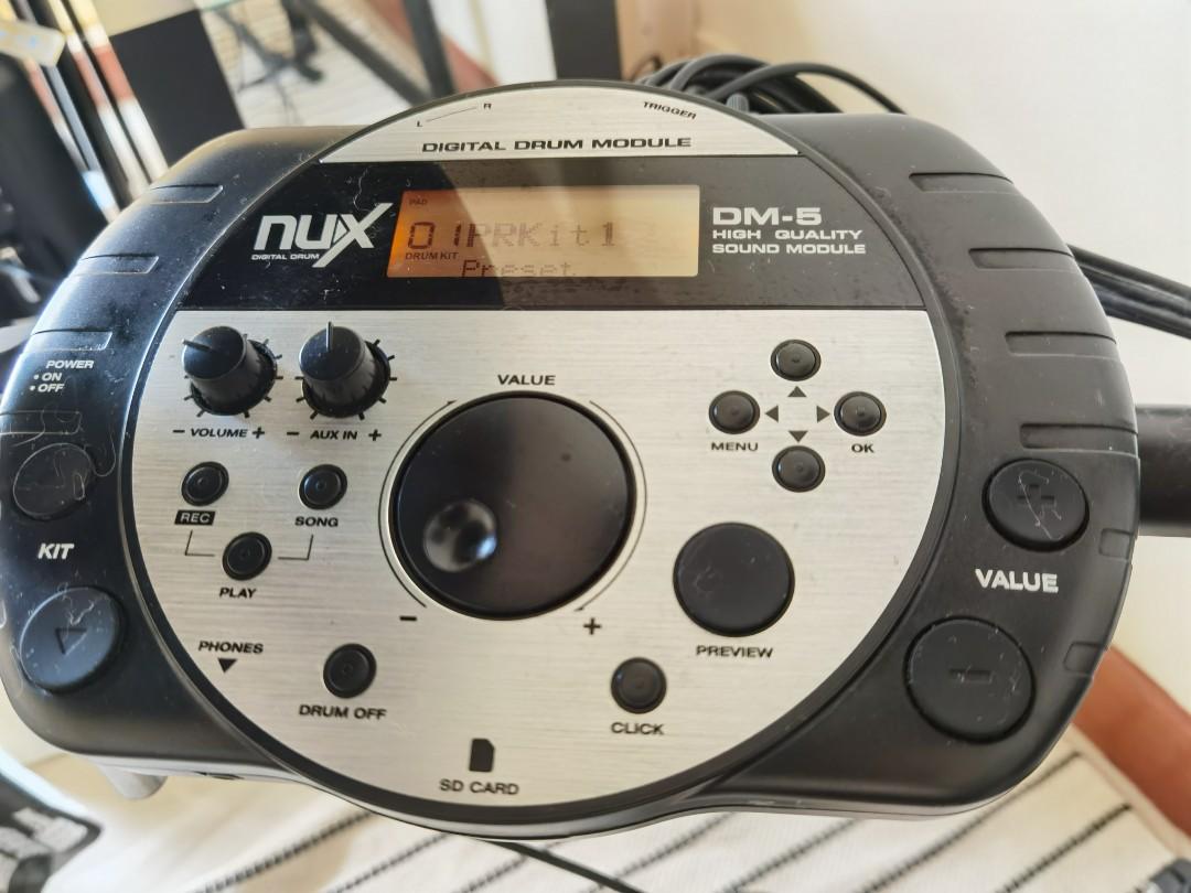 NUX DM-5 ELECTRONIC SILENT DRUM KIT WITH STOOL, Hobbies & Toys, Music ...