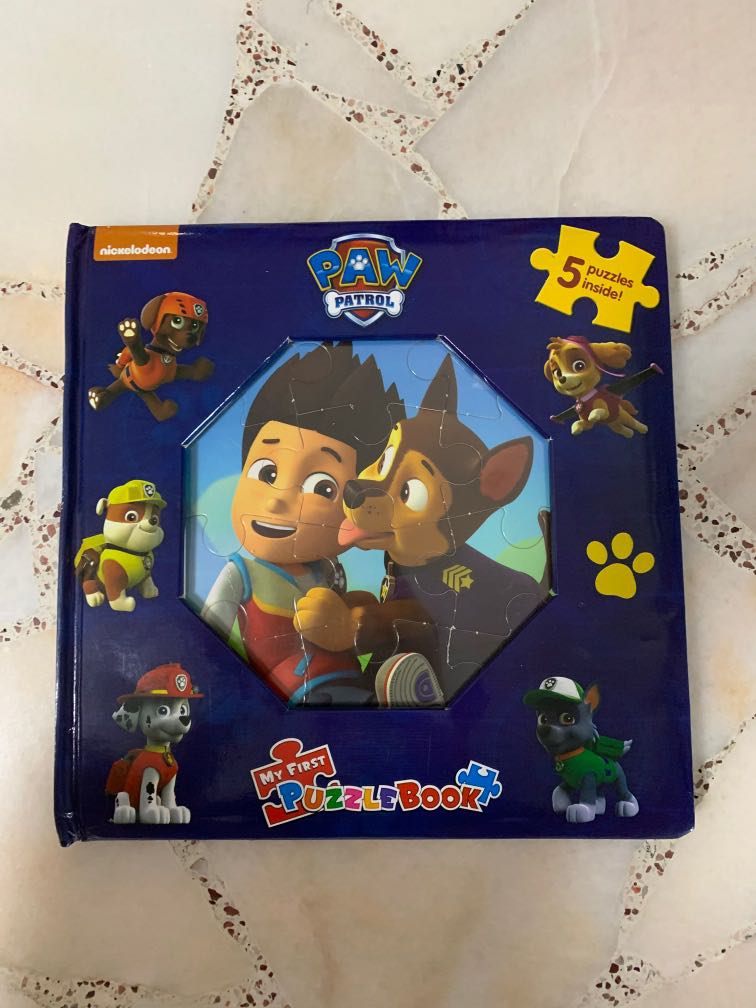 Paw Patrol Puzzle Story Book includes 5 puzzles, Hobbies & Toys, Toys ...