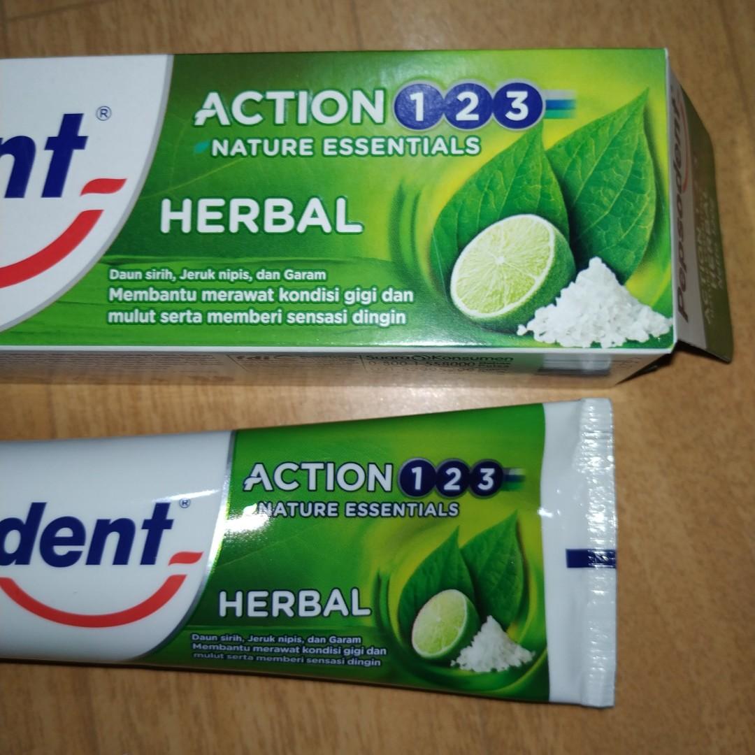 Pepsodent Herbal Nature Essential 123 120gm Toothpaste Daun Sirih Jeruk ...