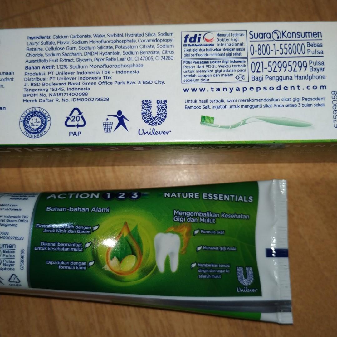 Pepsodent Herbal Nature Essential 123 120gm Toothpaste Daun Sirih Jeruk ...