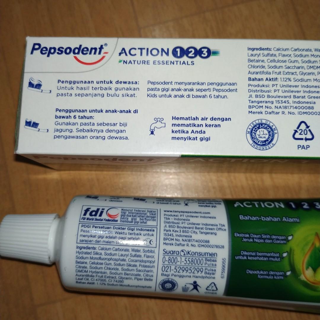 Pepsodent Herbal Nature Essential 123 120gm Toothpaste Daun Sirih Jeruk ...