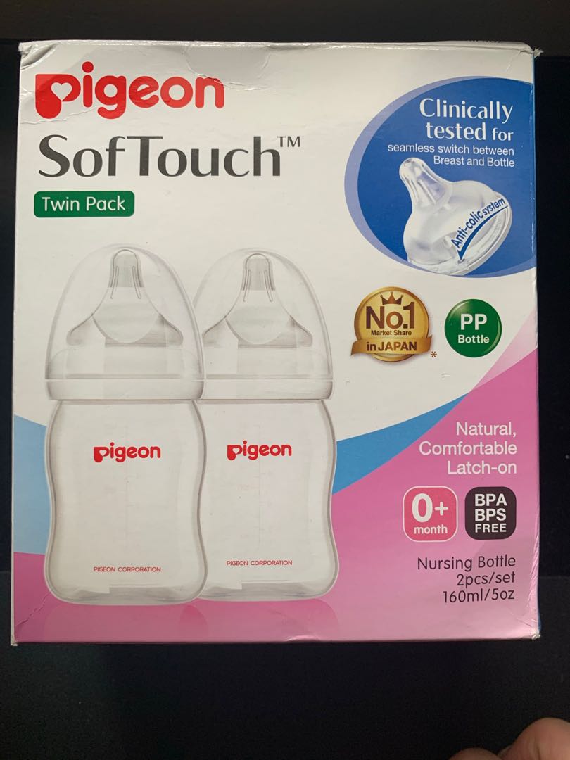 Pigeon Soft Touch Twin Pack Nursing Bottle, Babies & Kids, Nursing ...
