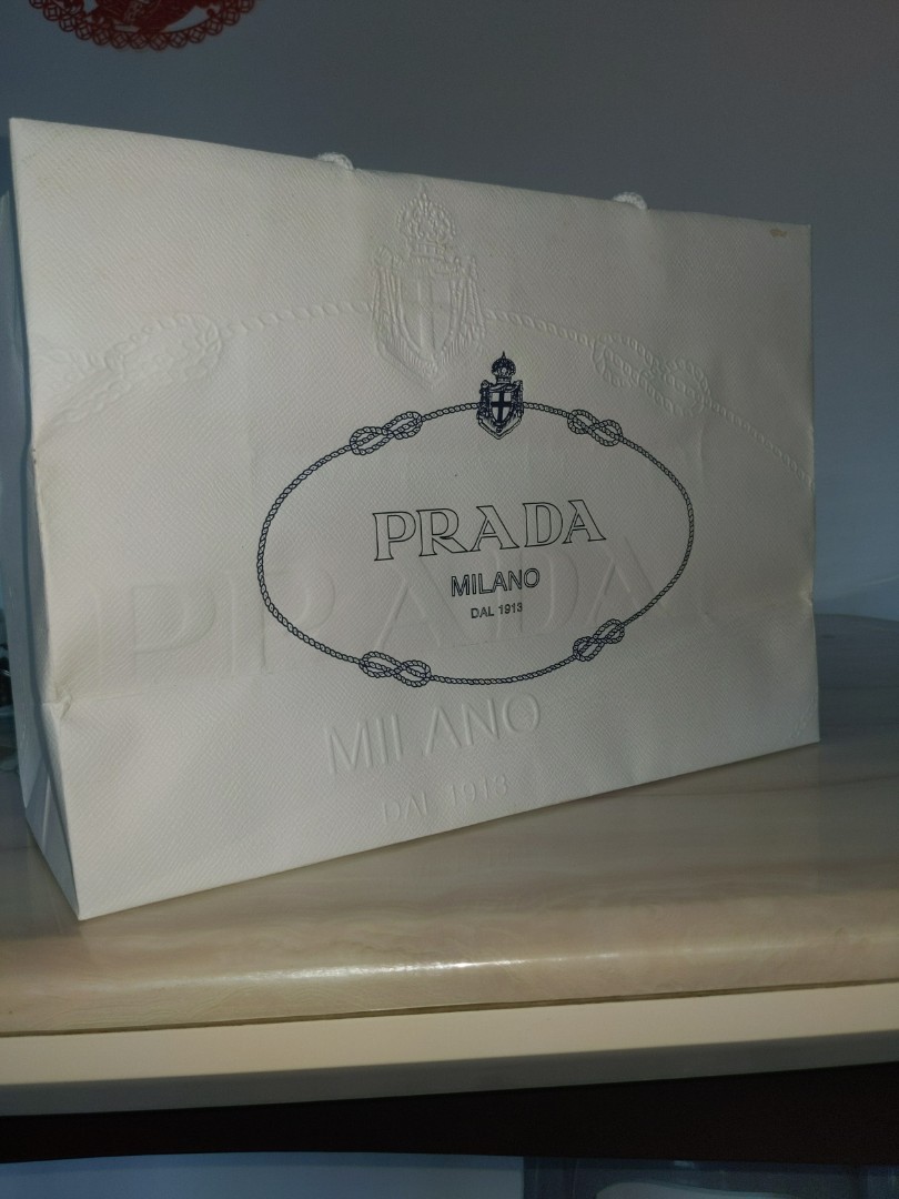 Prada paper bag, Women's Fashion, Bags & Wallets, Tote Bags on Carousell