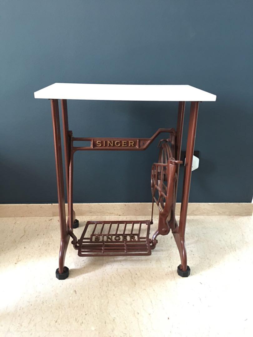 Singer legs with table top, Furniture & Home Living, Furniture, Tables ...