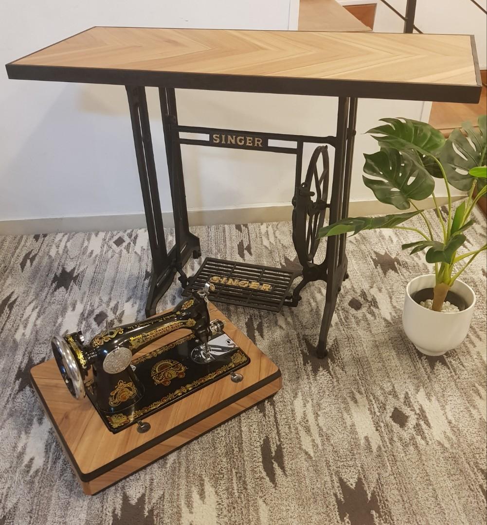 Singer sewing machine console table, Furniture & Home Living, Furniture ...
